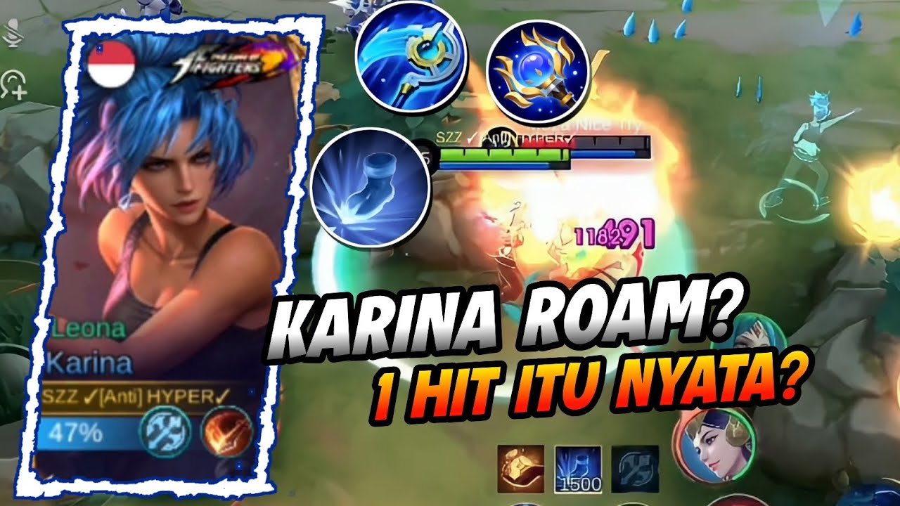 KARINA GAMEPLAY - BUILD KARINA ROAM!! ONE HIT ITU NYATA? - YouTube