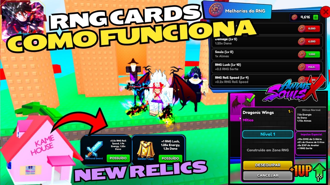 Anime Souls X RNG MACHINE Revelando Novos Itens ACC Relíquias Craft ...