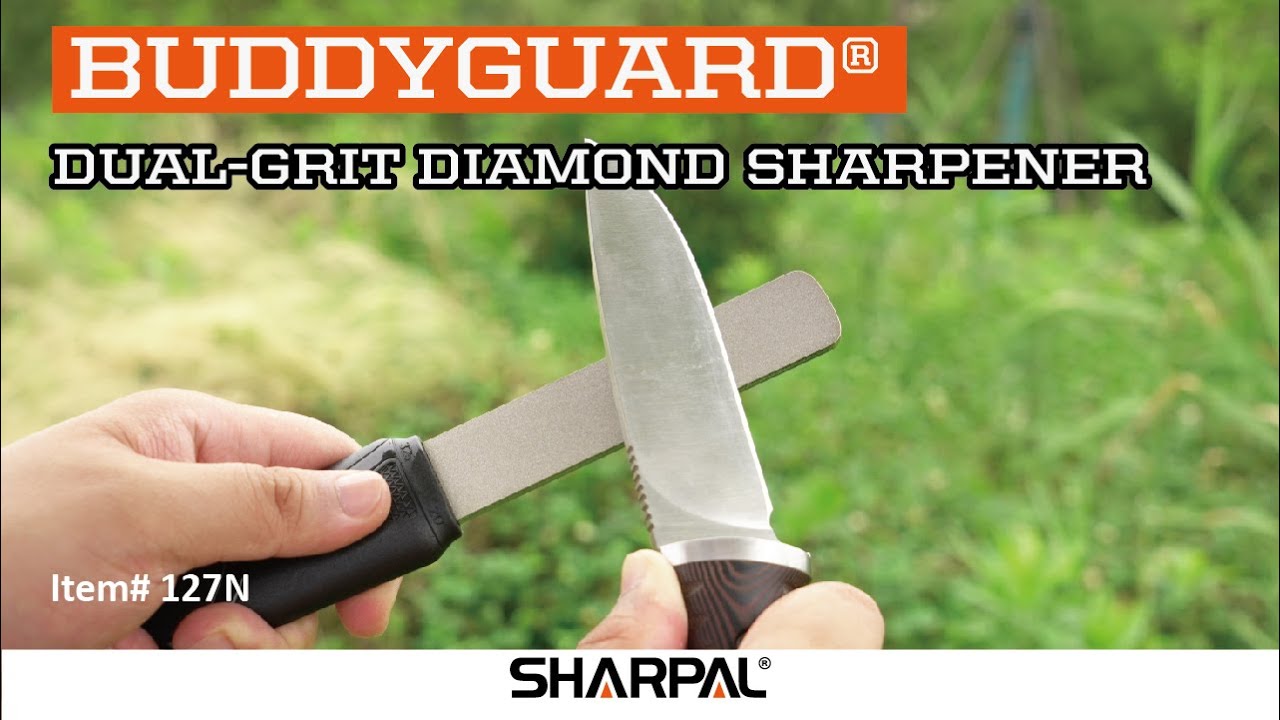 Sharpal 127N Dual Grit Diamond Sharpening Stone with Leather Strop ...