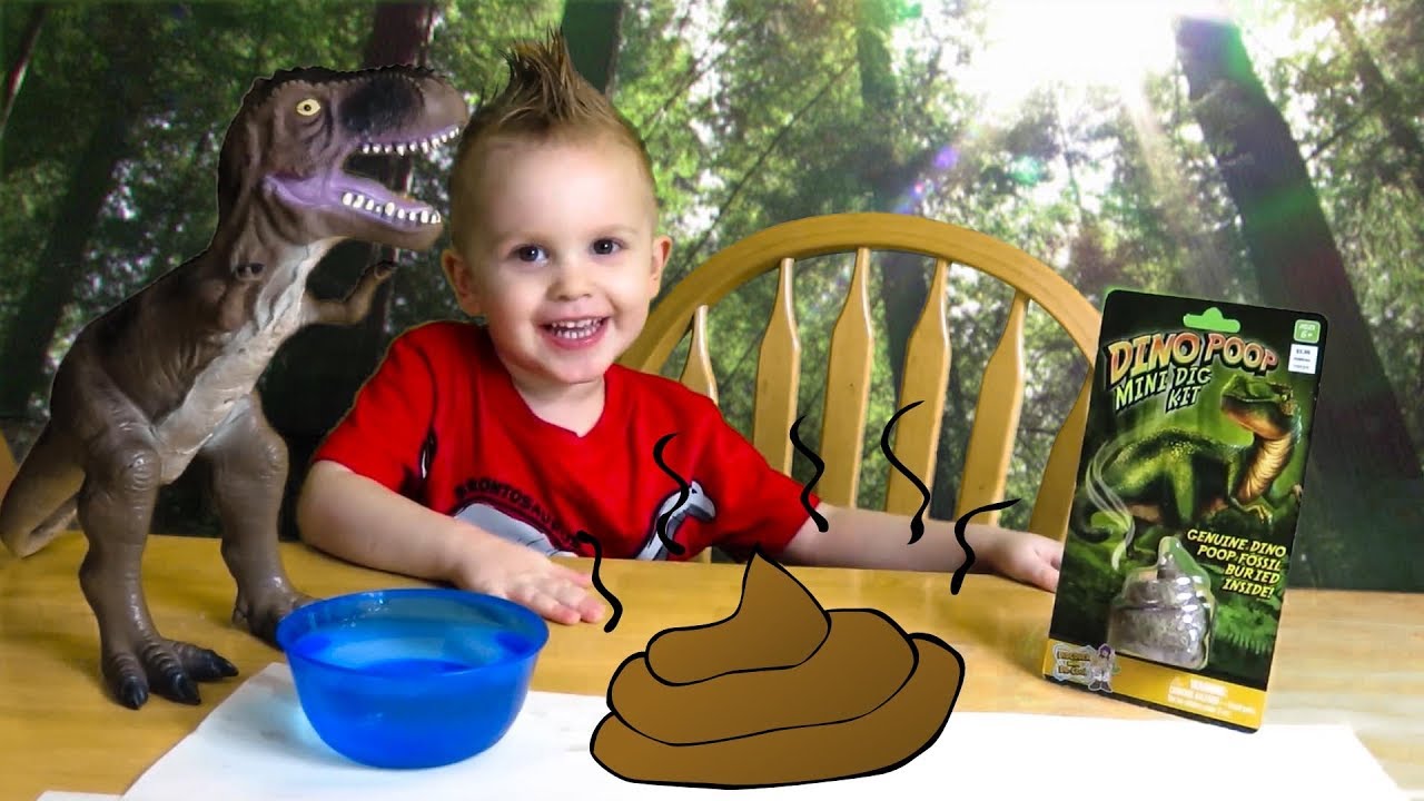 Kid Plays With "Mini Dig Kit: DINO POOP" | Genuine Coprolite Inside ...