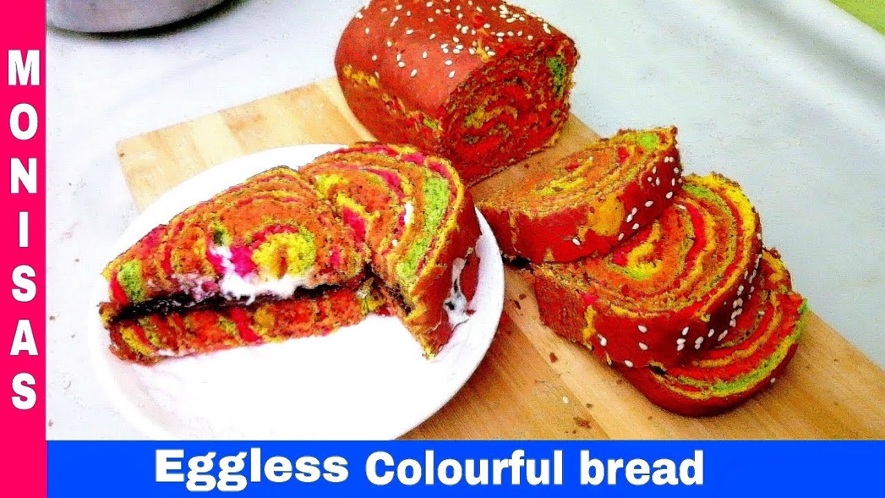 Colourful Soft Bread | No Oven Rainbow Bread | Healthy bread recipe by ...
