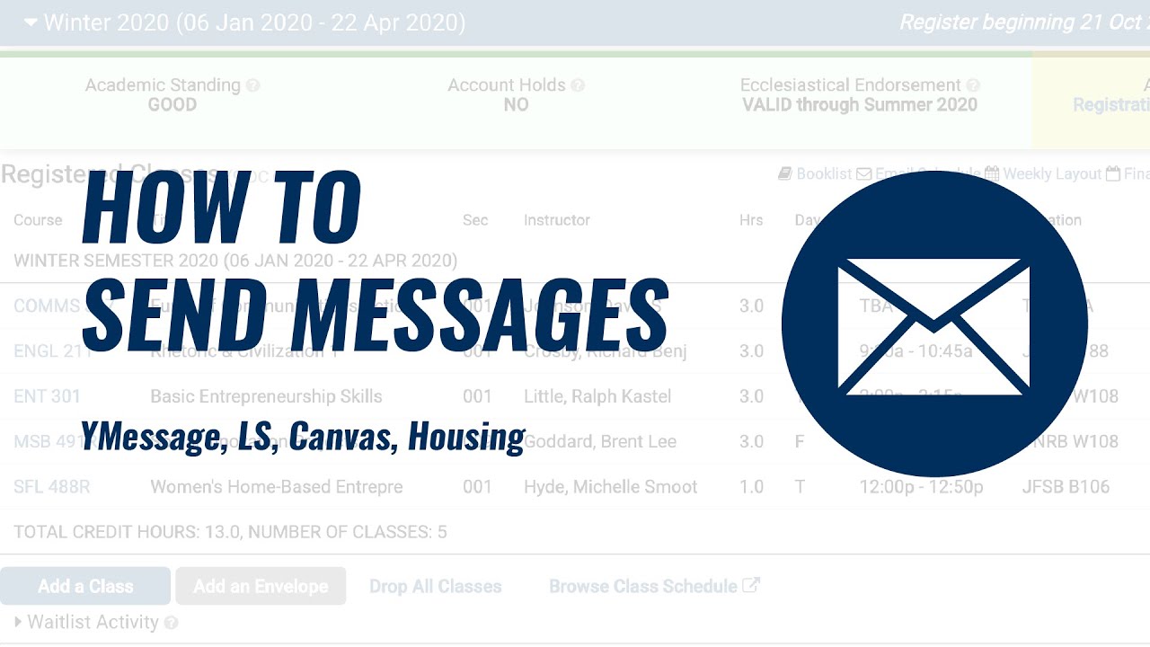 How to Send Messages - YMessage, Learning Suite, Canvas, Housing. - YouTube