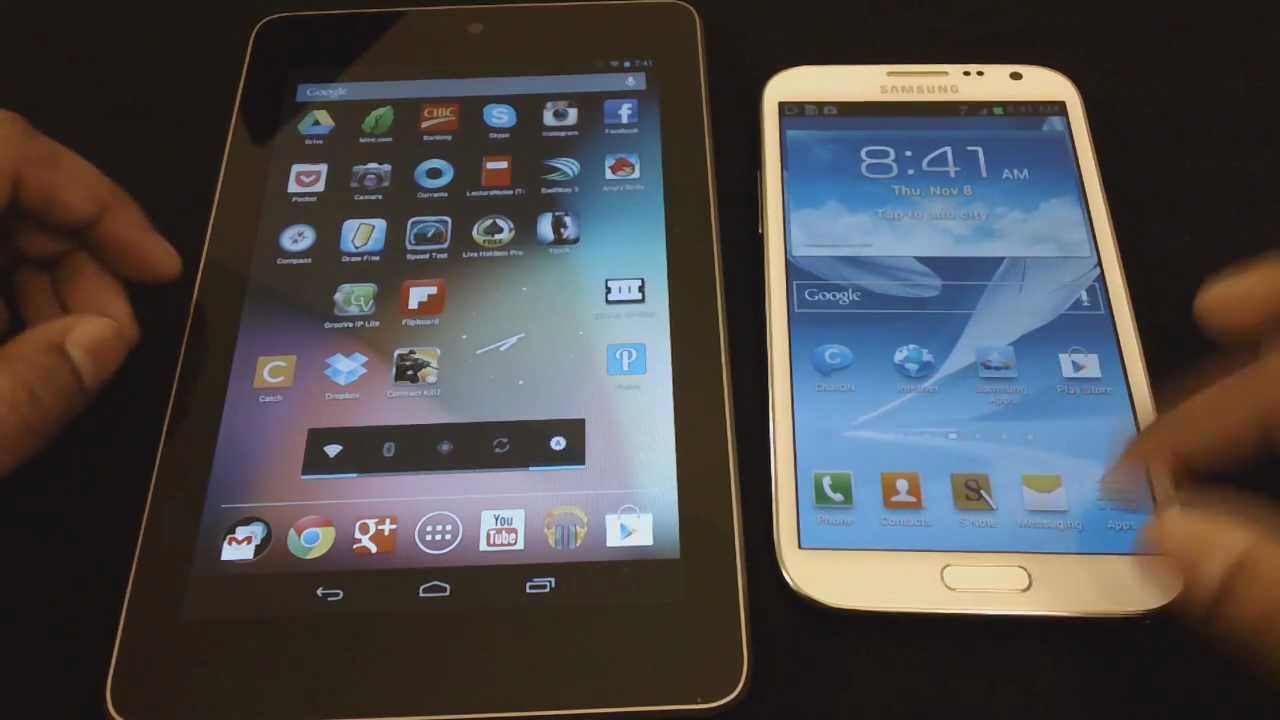 Google Nexus 7 VS Samsung Galaxy Note 2 - Speed Test - YouTube