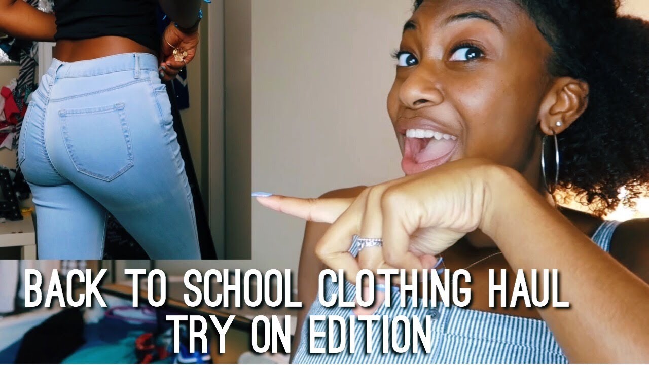 BACK TO SCHOOL TRY ON CLOTHING HAUL - YouTube