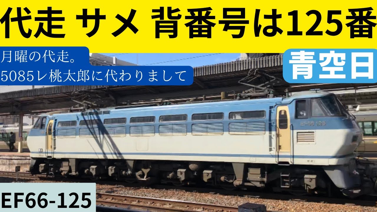 白い雲へ疾走 青空とサメ EF66-125 5085レ 20230220 - YouTube