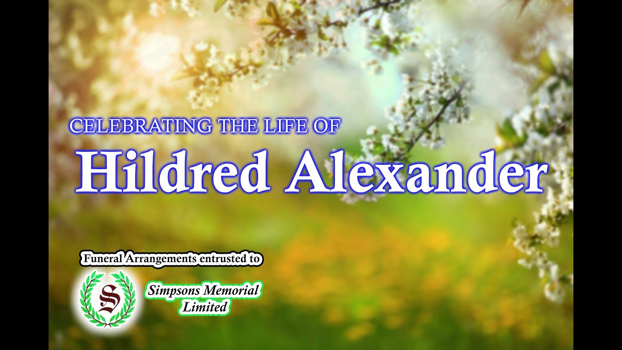 Funeral Service of Hildred Alexander - YouTube