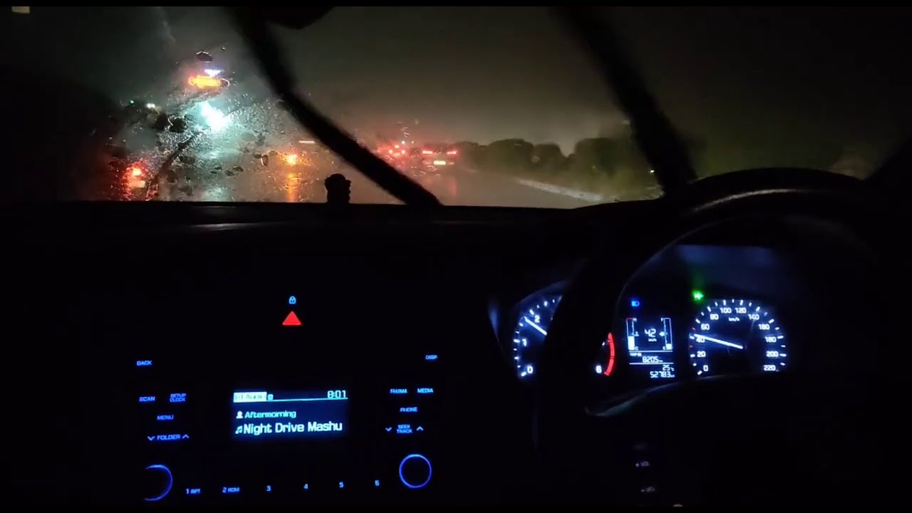 Night Drive Mash-up | Heavy Rain 🔥 visibility 😱😱🔥🔥 | i20 jaipur Highway ...