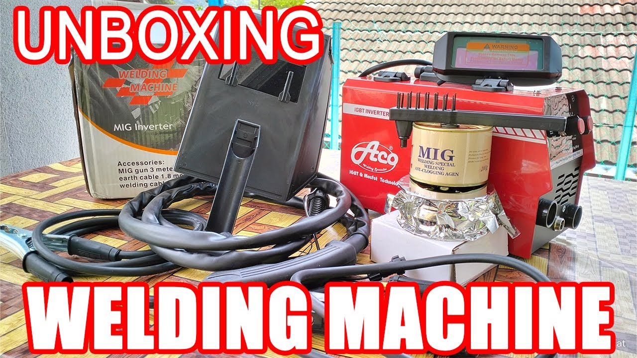 Unboxing MACHINE WELDING MIG/MMA BRAND ACO 2 in 1 GASLESS DIY - YouTube