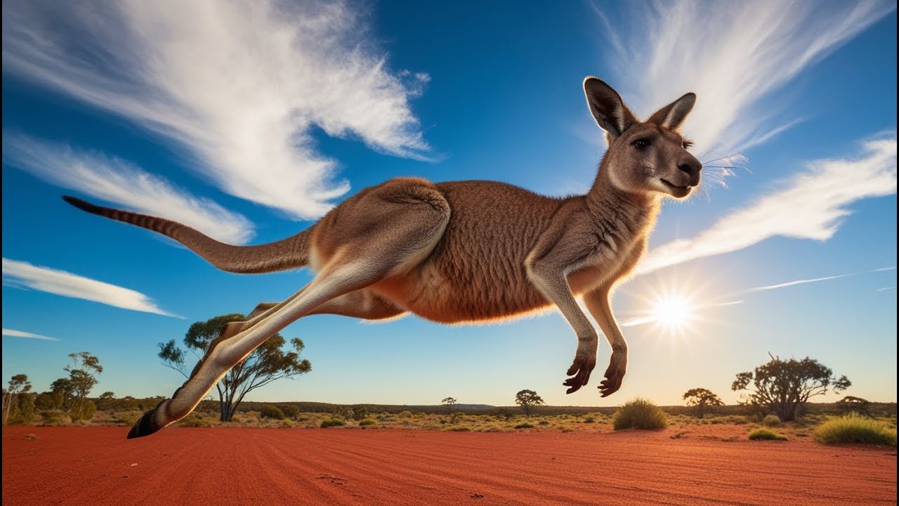 Kangaroos Jumping Through the Outback - YouTube