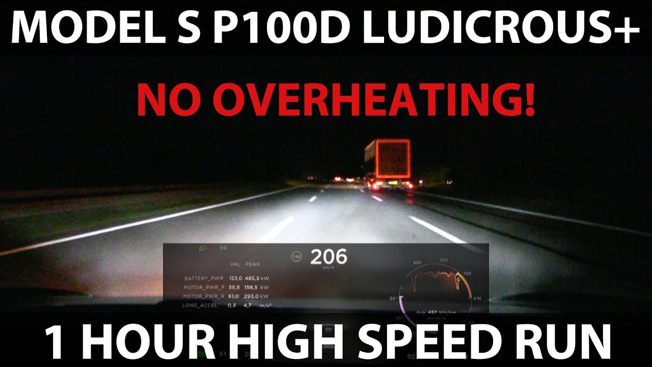 Model S P100DL driving 200 km/h, 125 mph over 1 hour - YouTube