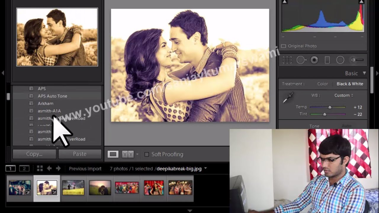 Lightroom effects for wedding album design 09 - YouTube
