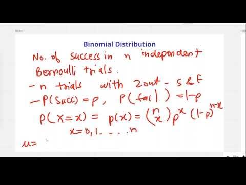 Lect 7: Binomial Distribution | Discrete Distributions | Probability ...