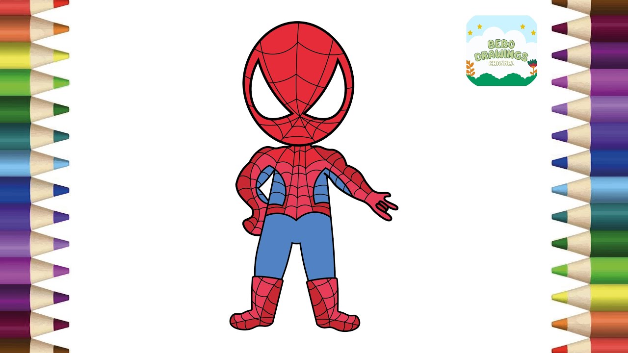 How to Draw Spider Man Simple & Easy Step by Step for Kids | Spider Man ...