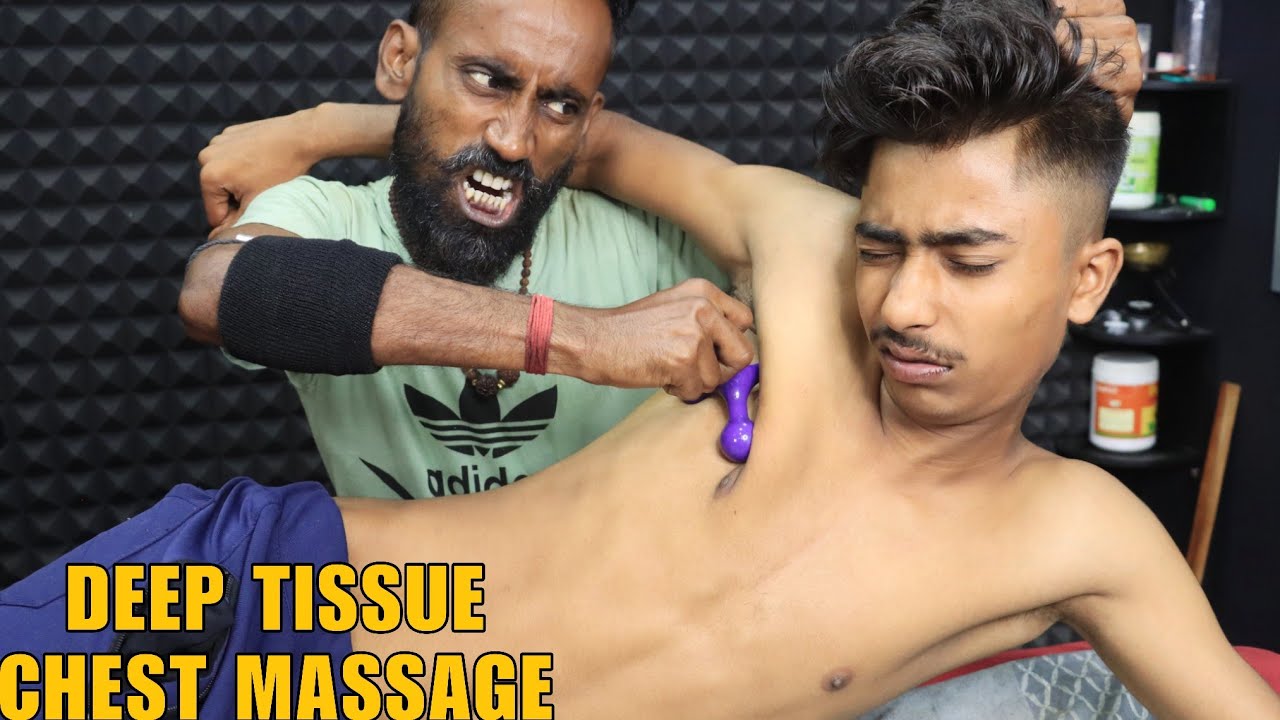 Deep Tissue Chest Massage And Body Cracks Head Massage And Scalp Scratching Neck Cracking Asmr