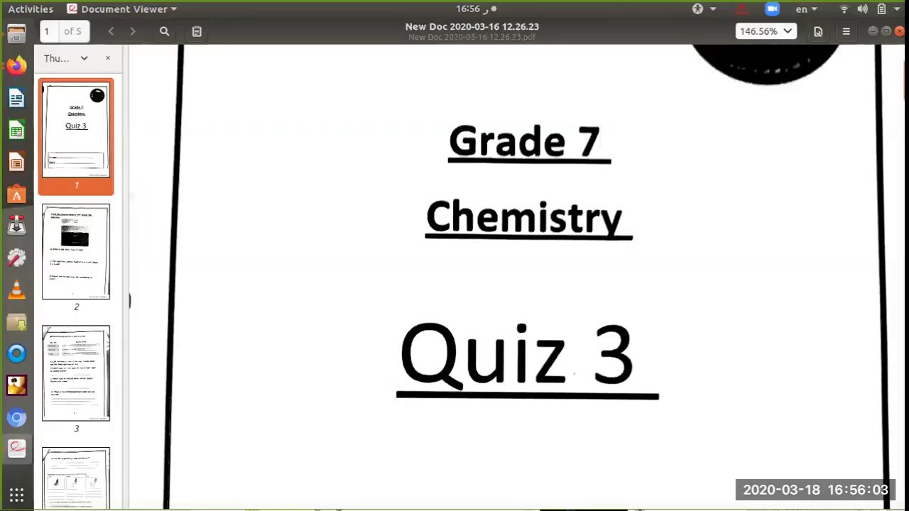 Grade 7 chemistry quiz model answer - YouTube