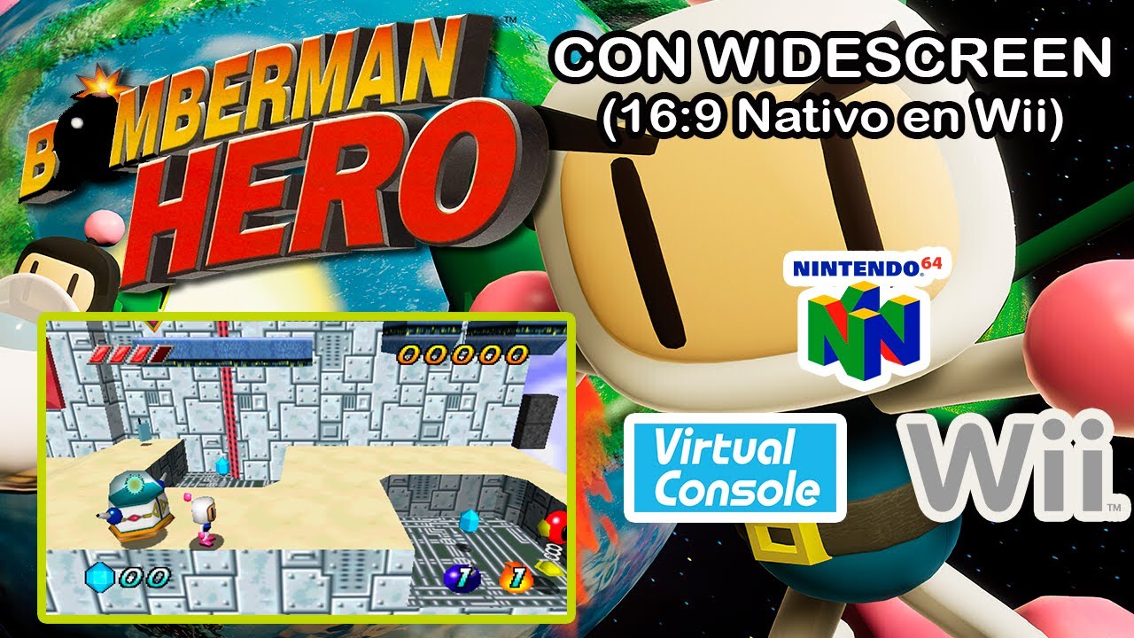 Bomberman Hero [Widescreen] WAD [VC N64] Wii - YouTube