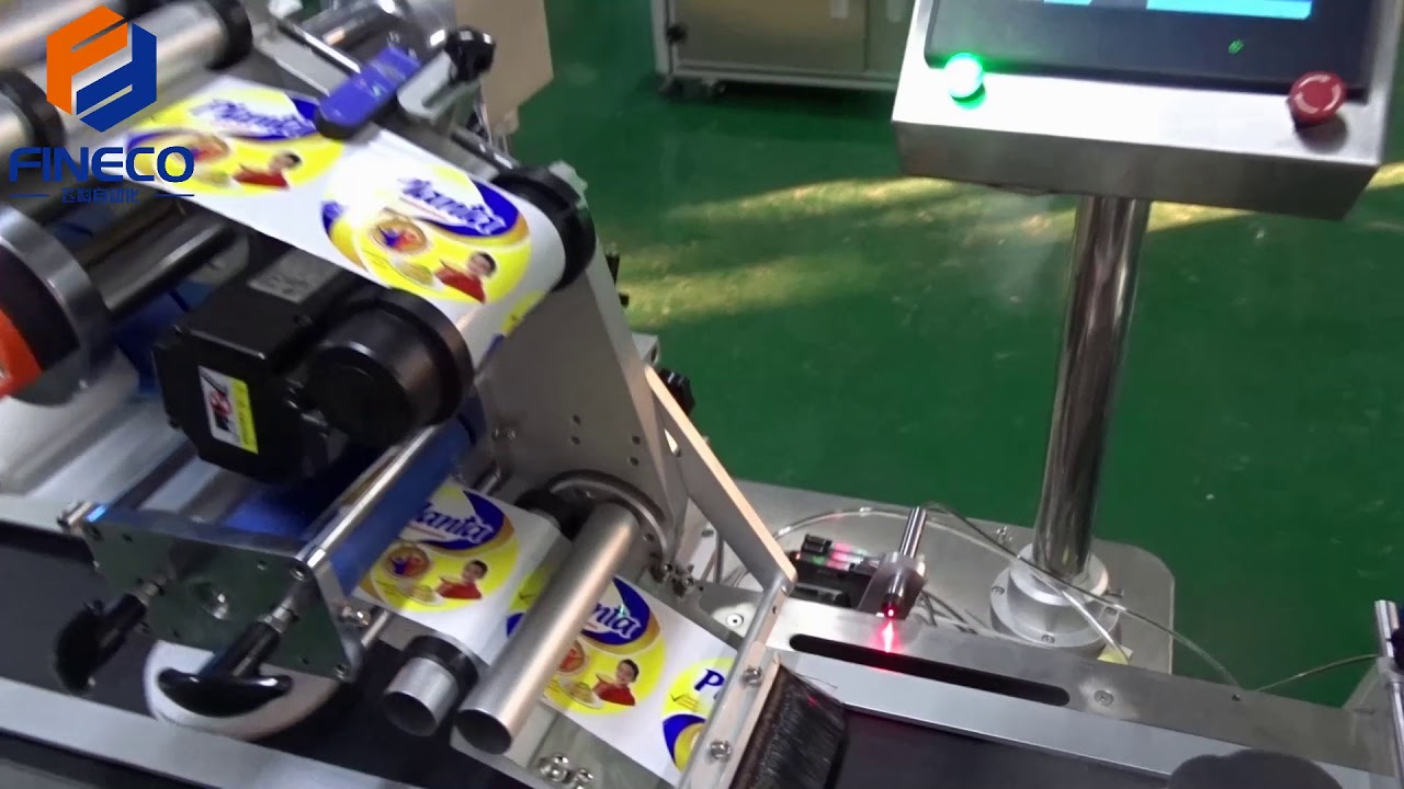 Automatic Jar Lid Labeling Machine with Lid Feeding and Collection ...