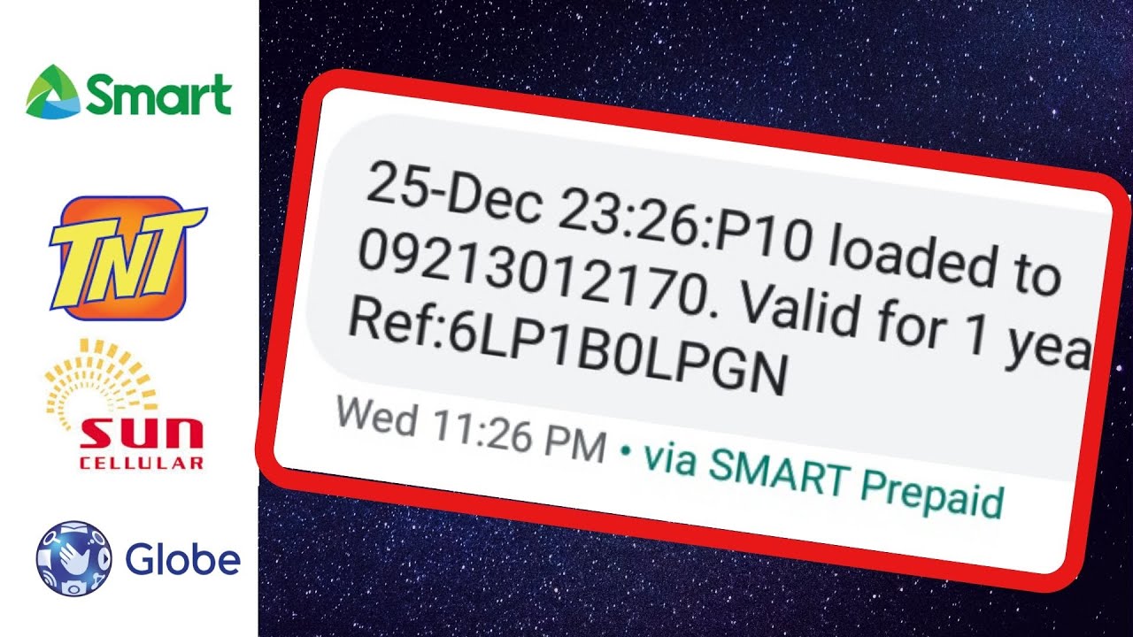 FREE LOAD SA SMART/TNT/SUN/GLOBE/TM - YouTube