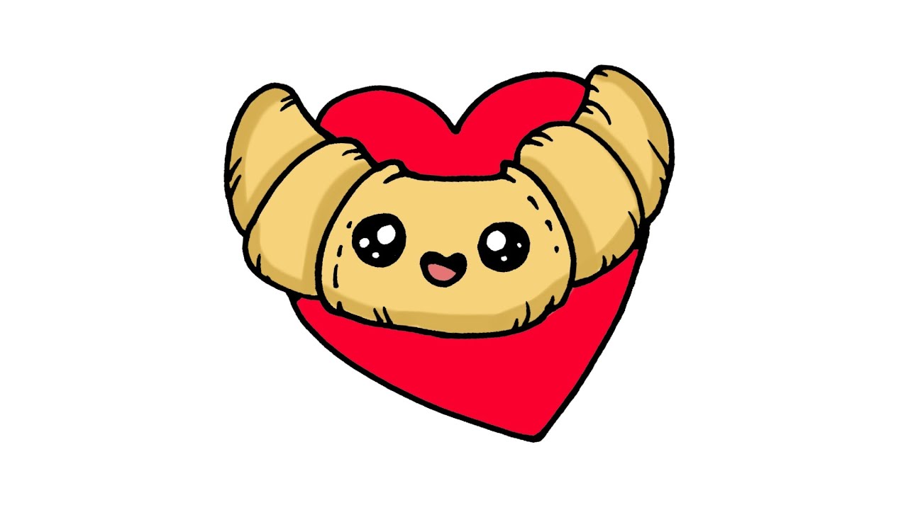 How to draw a cute Croissant - YouTube