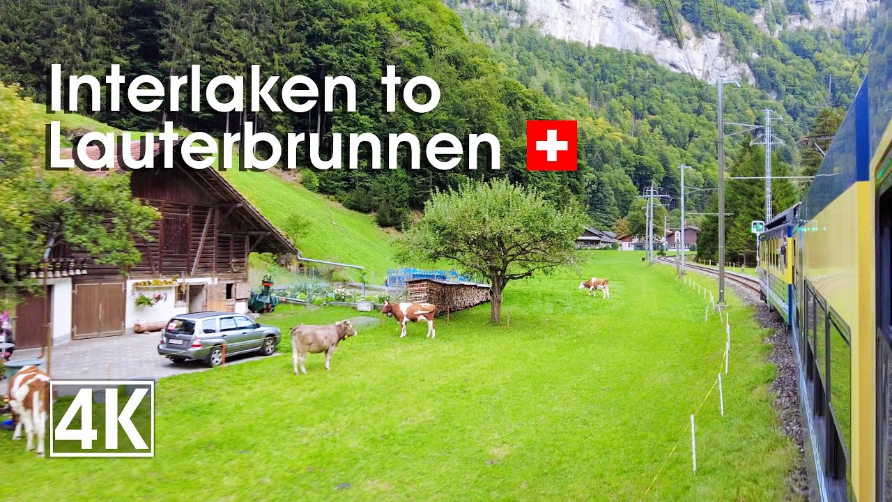 Interlaken to Lauterbrunnen 🚂 Switzerland 🇨🇭 Summer Train Ride - YouTube