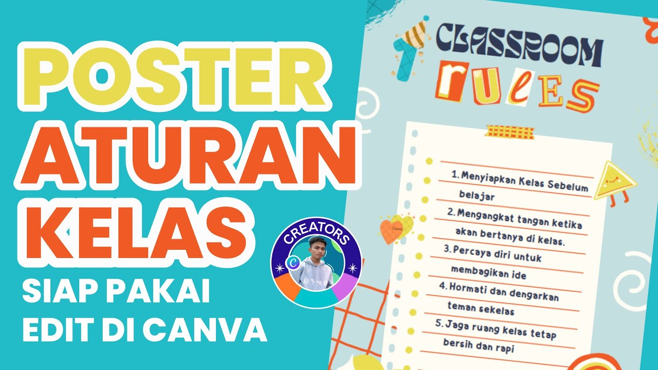 POSTER ATURAN KELAS DI CANVA BISA DI EDT | FREE TEMPLATE - YouTube