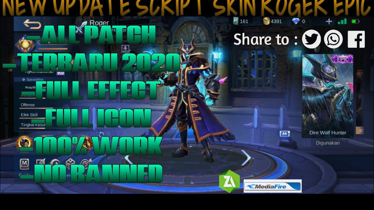 NEW SCRIPT SKIN ROGER EPIC+FULL EFFECT+ICON - YouTube