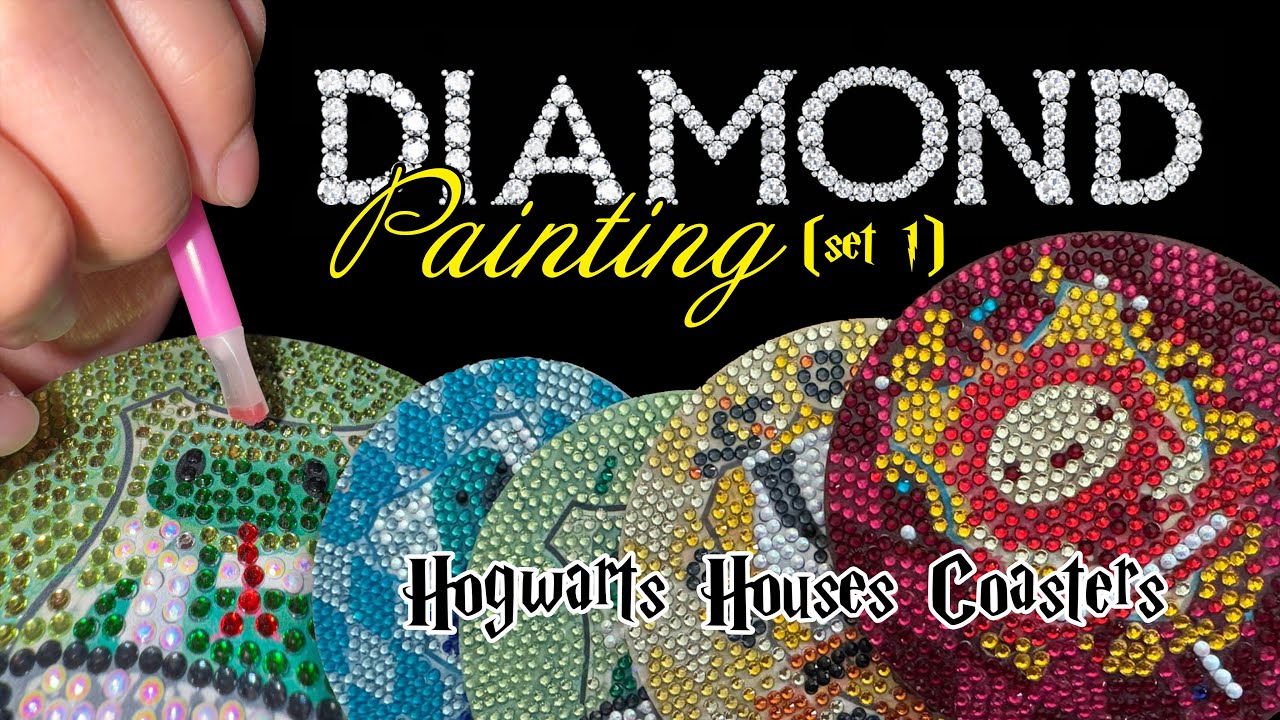 Hogwarts Houses Coasters Set 1 | Krista Diane | Harry Potter | Diamond ...