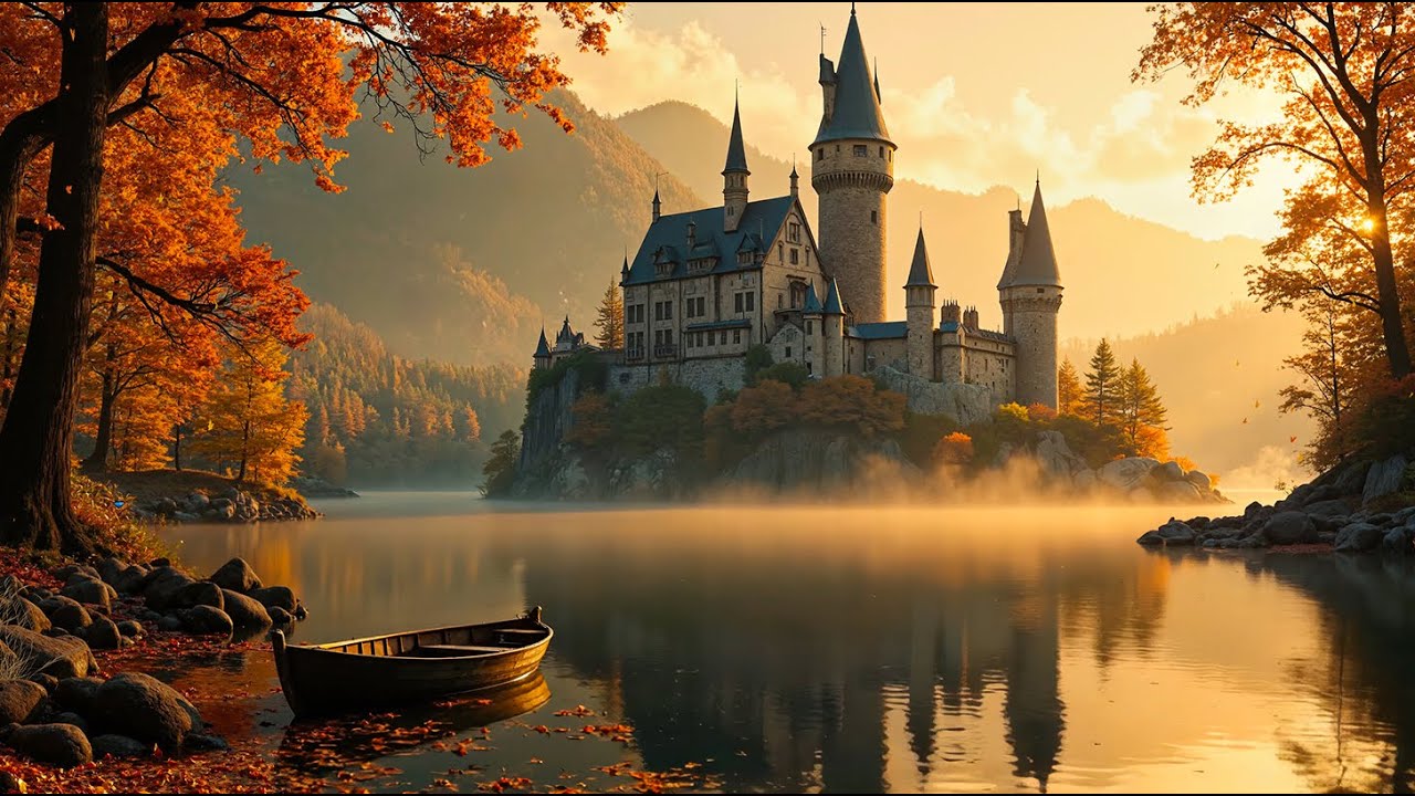 Cozy Autumn Piano 🍁 Relaxing Music with Castle Ambience for Calm ...