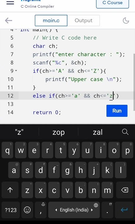 check the characters upper & lower case in c language for beginners - YouTube