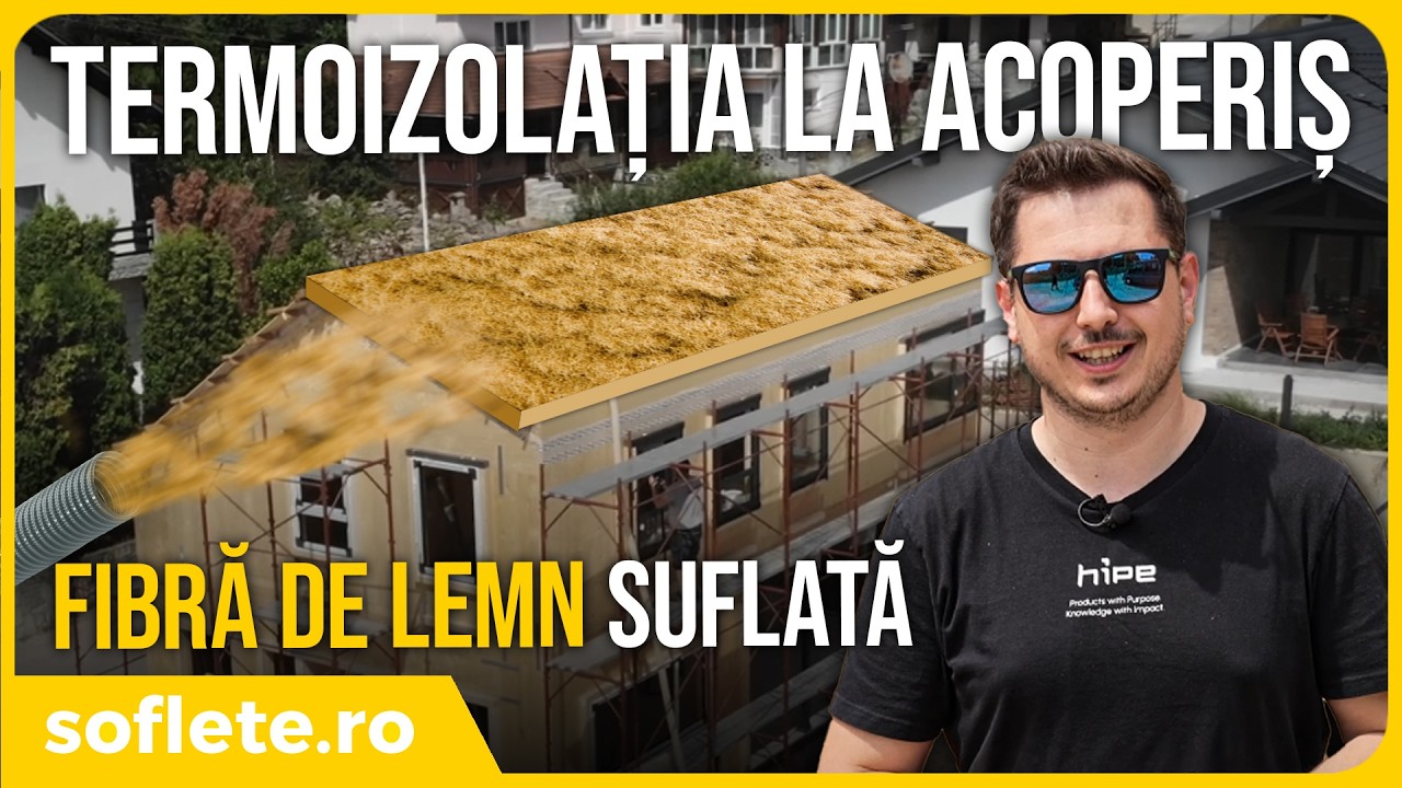 Termoizolatie cu FIBRA DE LEMN suflata la ACOPERIS. Cum se face? - YouTube