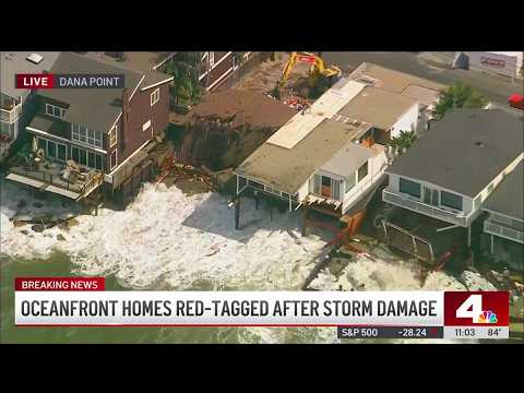 High surf damages homes on Dana Point coast