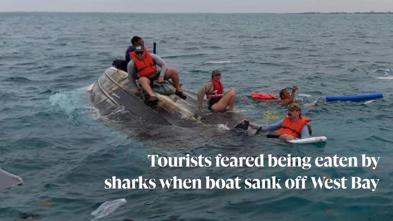 Tourists feared being eaten by sharks when boat sank off West Bay - YouTube