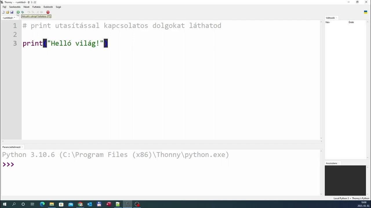 001 - Python - print alapok - YouTube