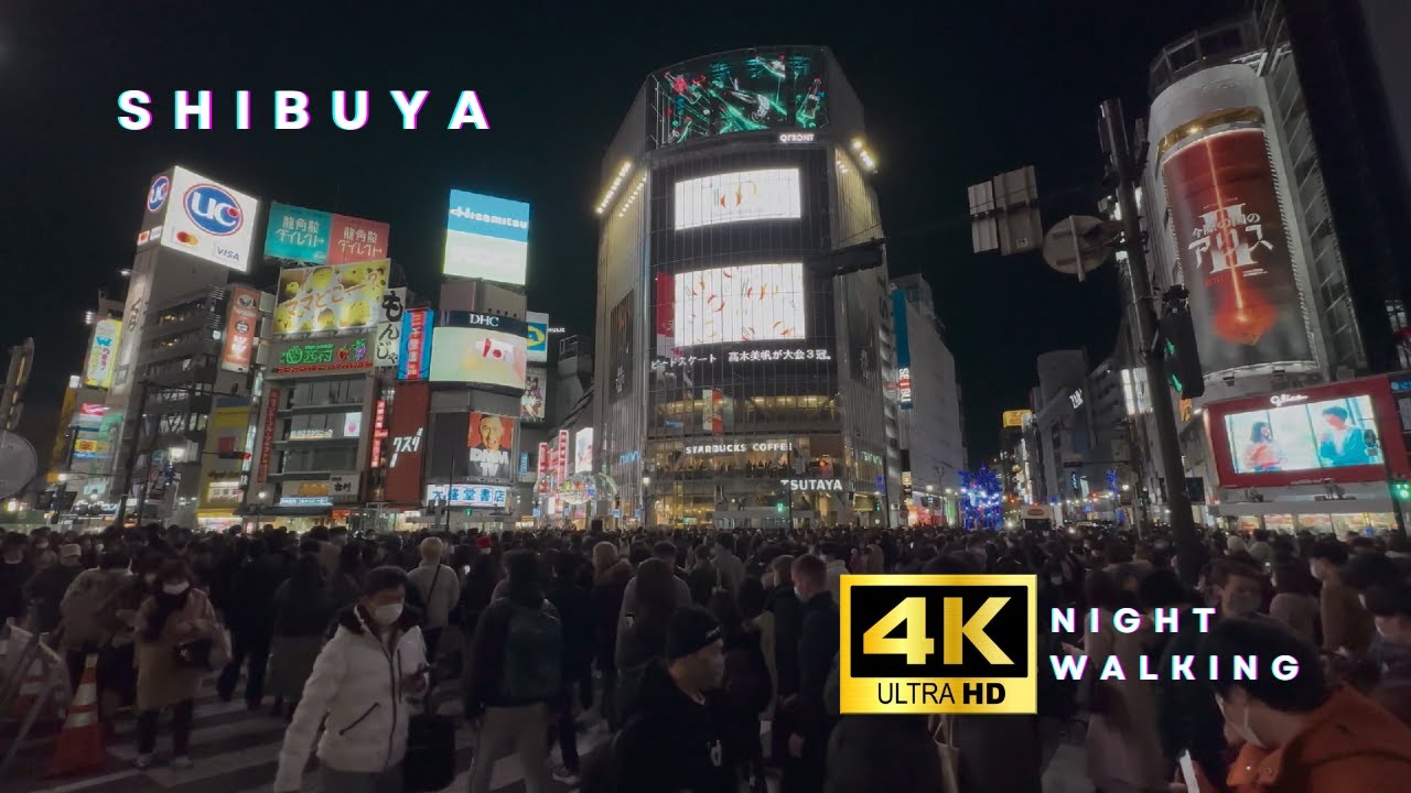 Shibuya night walk 4K movie - YouTube