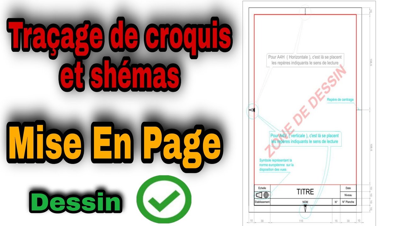 الحلقة 47: Traçage de cartouche sur format A4 mise en page - YouTube