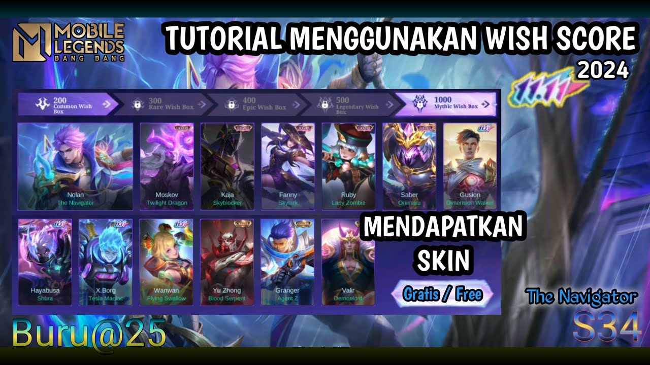 TUTORIAL MENGGUNAKAN WISH SCORE MOBILE LEGENDS BANG BANG 2024 S34 DAN ...