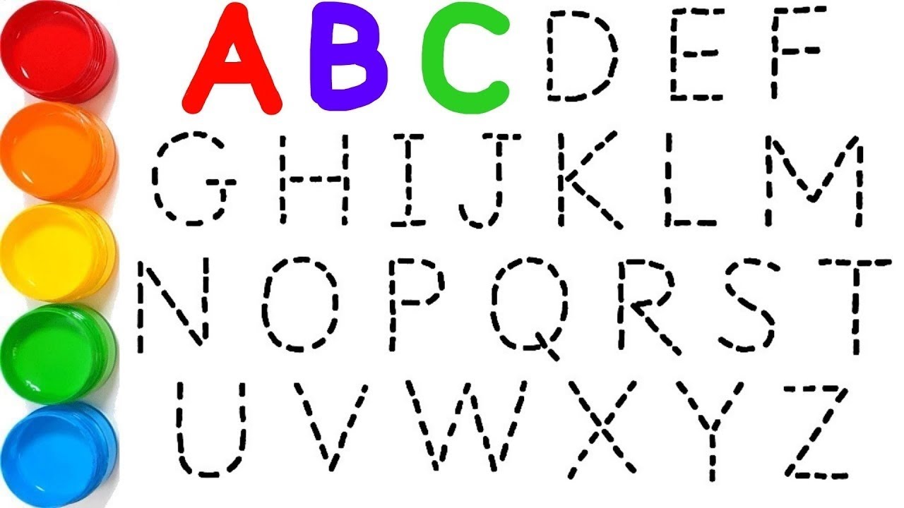 Capital Letter Alphabet drawing and Colour // ABCDEF colouring ...