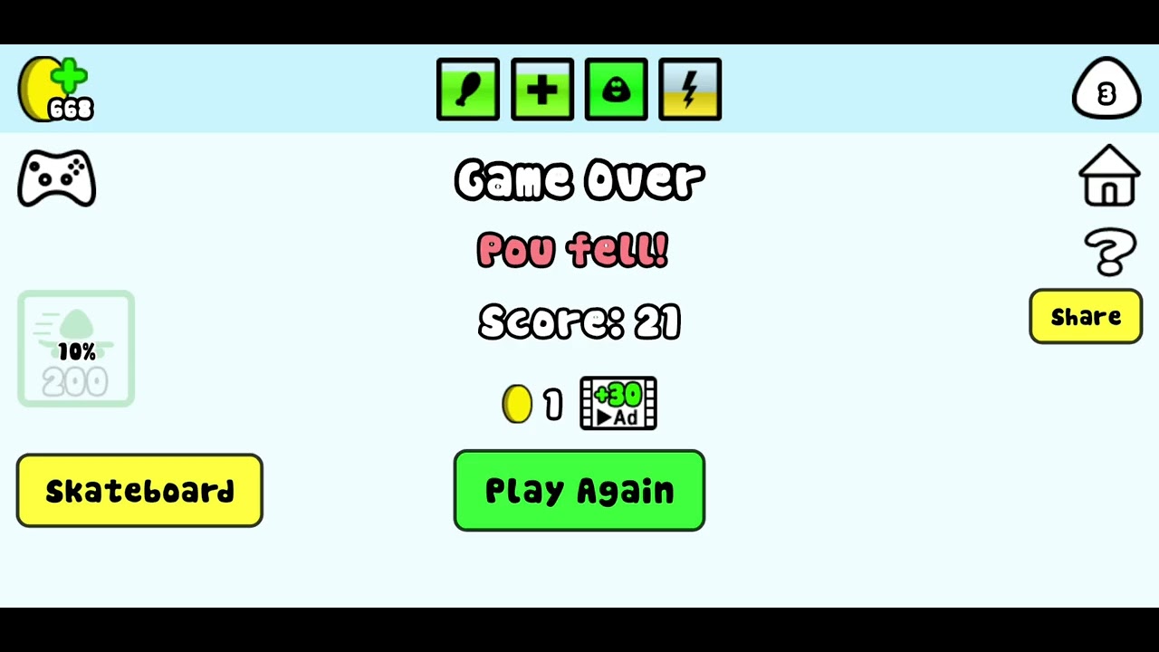 Pou (Android): Game Over Screens - YouTube