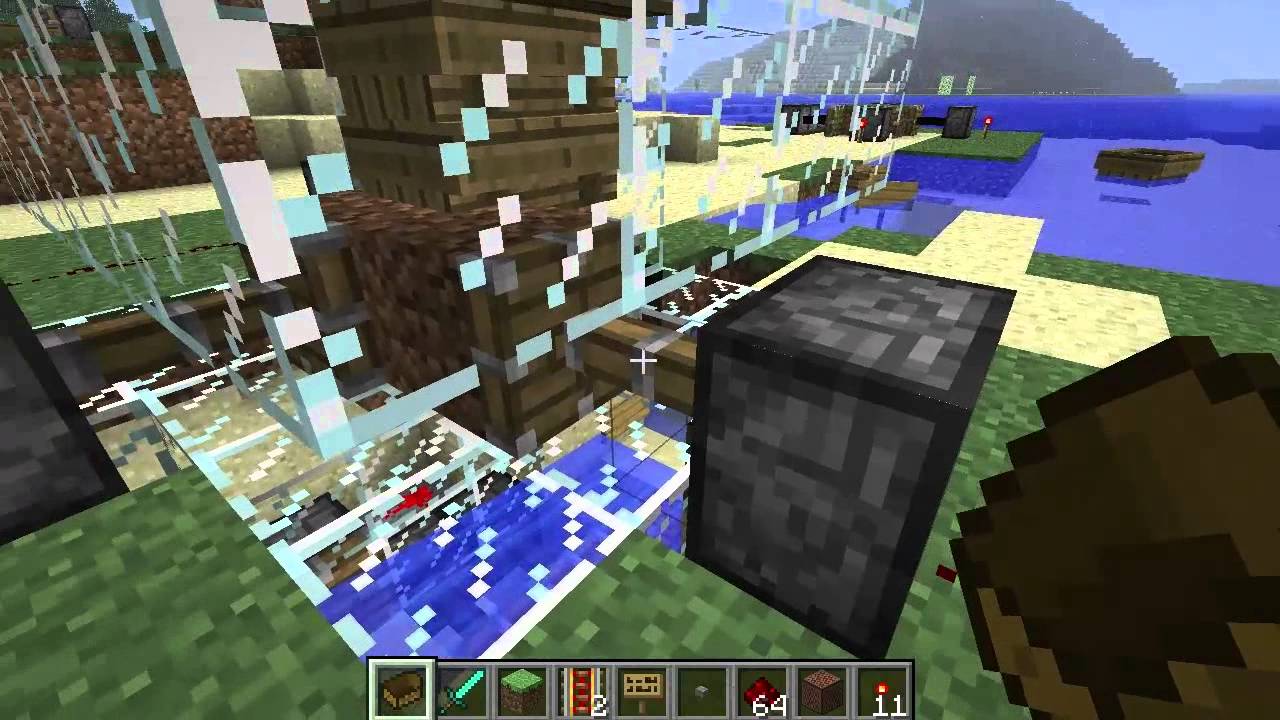 Minecraft piston boat dispenser - YouTube