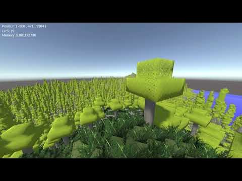 Cube Voxels in Unity 3,072 block far view distance + RLE - YouTube