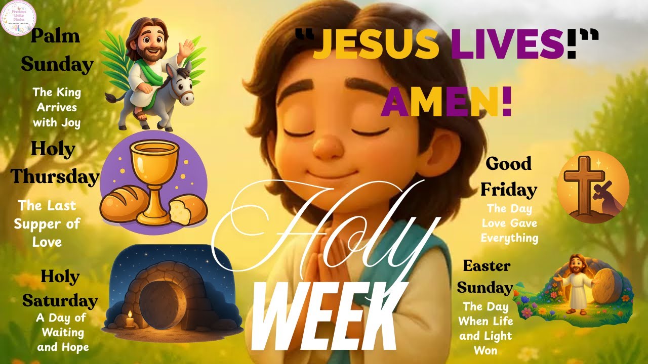 Holy Week for Kids 🌿🍞🌄 ️ Animated Bible Story from Palm Sunday to ...