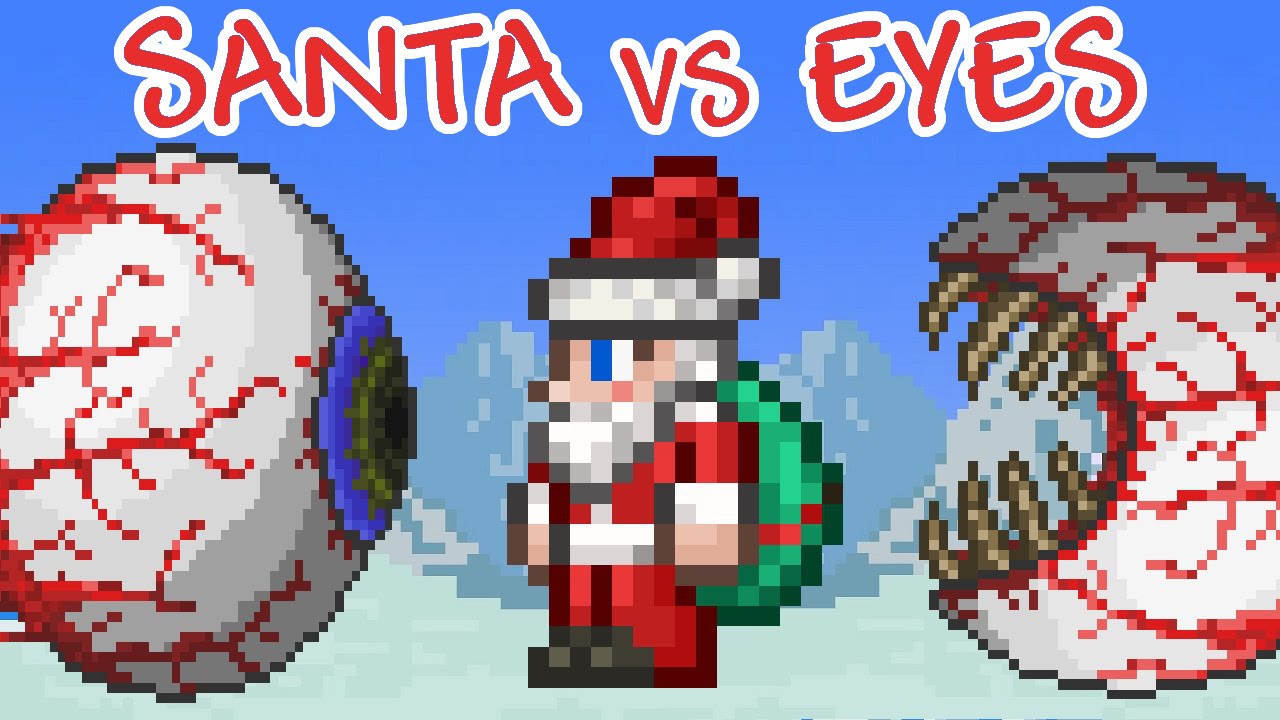 [Terraria] 100 Santa's vs Eye of Cthulhu - YouTube