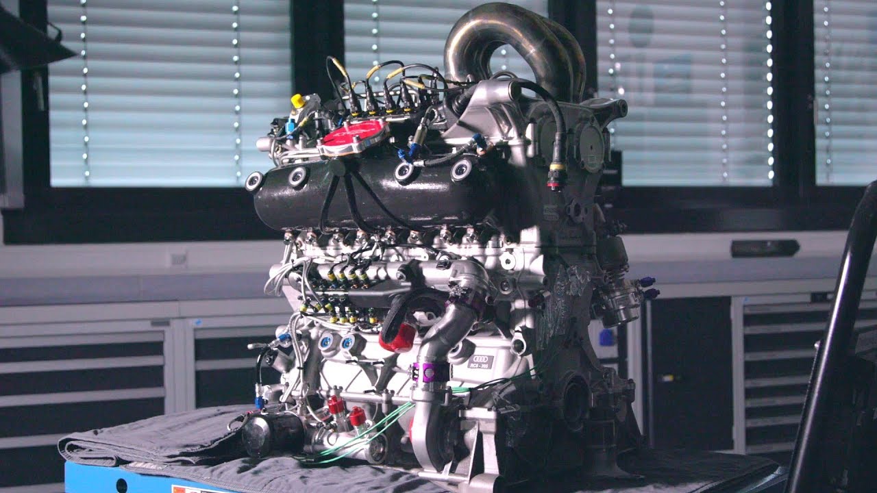 Audi turbo engine for the DTM Testing & Audi RS5 DTM 2019 - YouTube