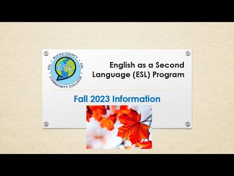 Fall 2023 ESL Program Information - YouTube