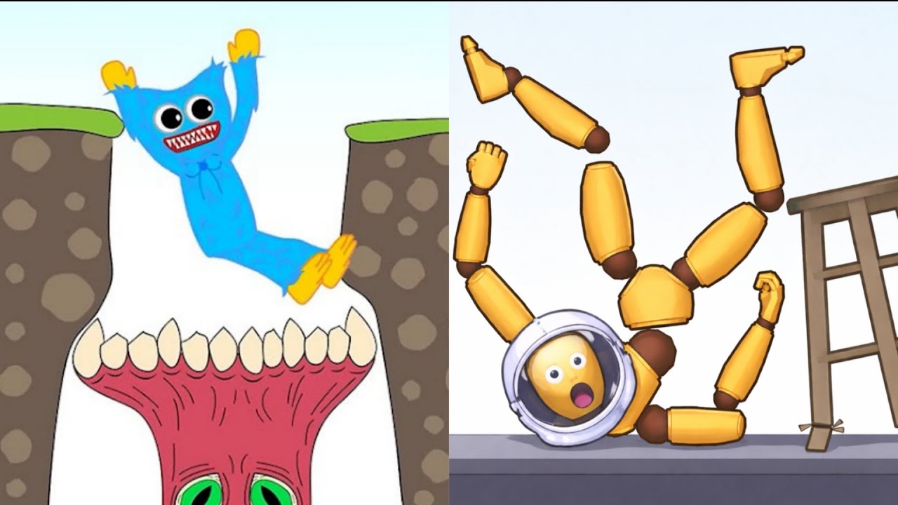Huggy Story vs Kick & Break The Ragdoll Games All Levels Gameplay ...