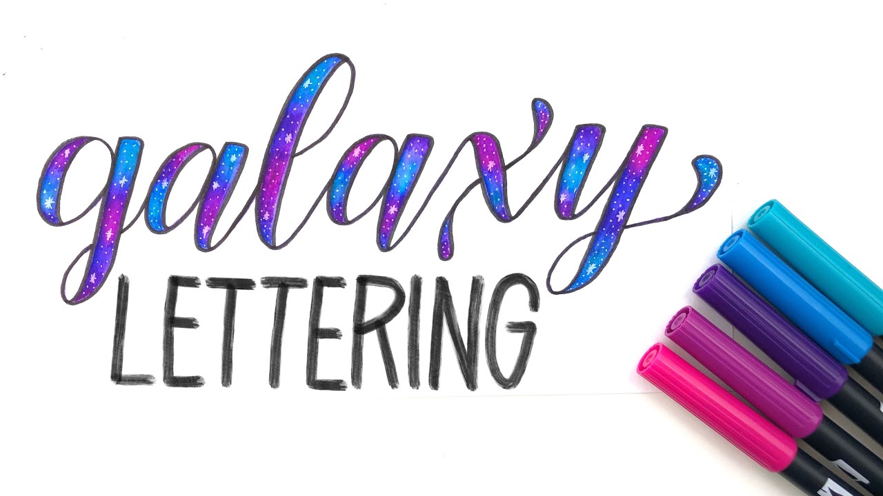 Galaxy Lettering With Tombow Dual Brush Pens Compared to Other Dual Tip ...