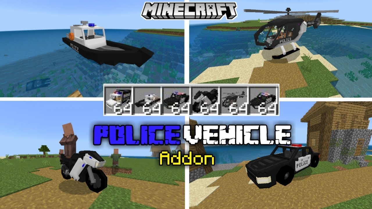 ADA KENDARAAN POLISI DI MINECRAFT - Police Vehicle Addon Mcpe 1.17 ...