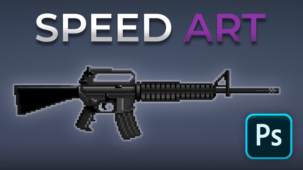 Pixel Art M16 time-lapse - Rookie Photoshop Illustration - YouTube
