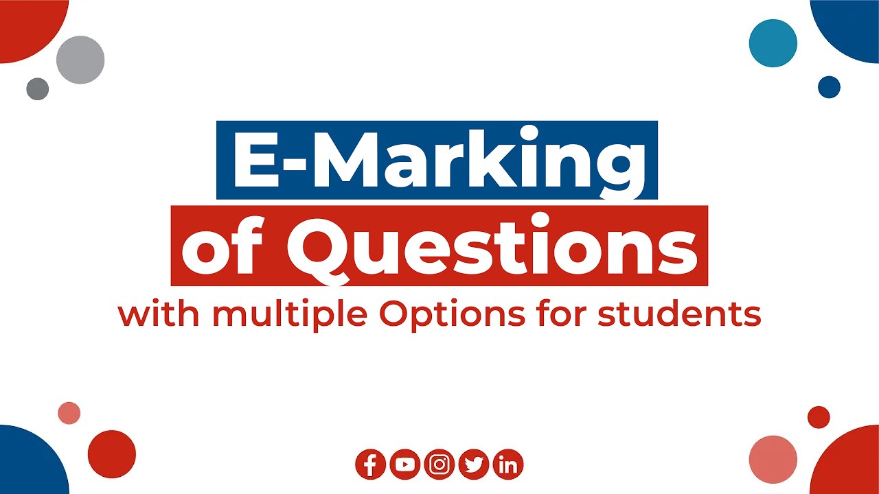 E-Marking of Questions with multiple Options for students - YouTube