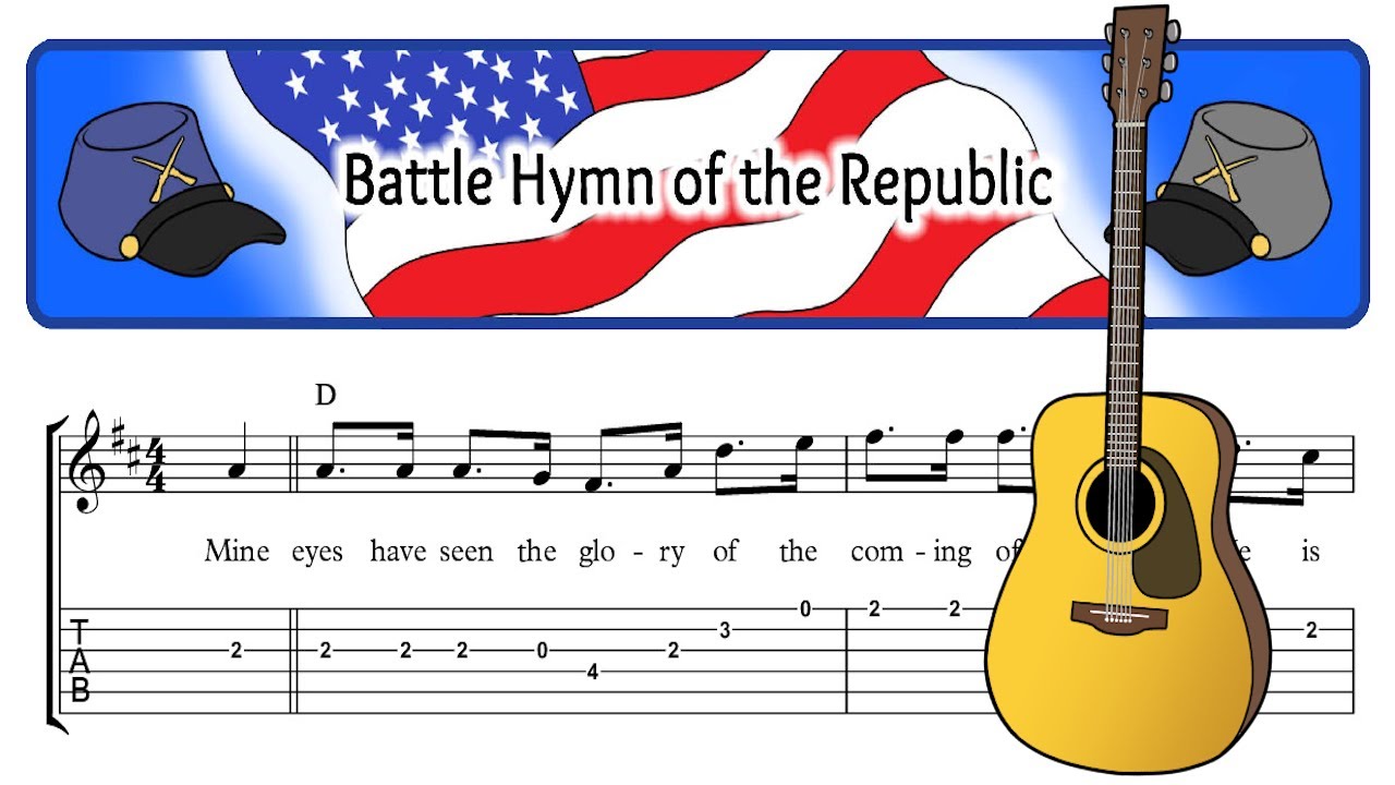 Battle Hymn of the Republic - Easy Christian Guitar Sheet Music with ...